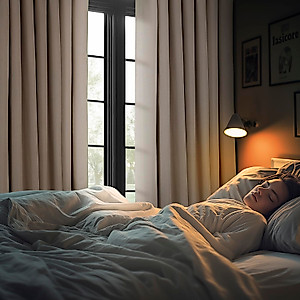 HPD Half Price Drapes BOCH-LN185-P Faux Linen Room Darkening Curtains for Bedroom (1 Panel), 50 X 96, Birch