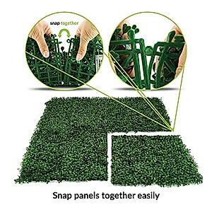 Goasis Lawn Artificial Boxwood Fence Panels Topiary Hedge Plant UV Protected Privacy Screen Outdoor Indoor Use Garden Fence Backyard Home Decor Greenery Walls (24 Pack)