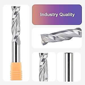SpeTool Upcut Spiral Router Bits Extra Long (4 inch) with 1/2 Inch Shank , 1/2 Cutting Diameter Solid Carbide CNC Router Bits End Mill for Wood Mortises and Cutting Dadoes Carving