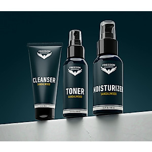 Scalp Care Kit - Sandalwood Scalp Essentials for Bald Men, Hydrating Cleanser Toner Moisturizer for FlexSeries Head Shaver from Freebird