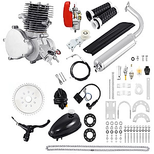 Frederimo Bicycle Motor Kit 100cc 2 Stroke Motorized Bicycle Engine Kit Air-Cooling Petrol Gas Motor Engine Kit Fit for 26 -28 Bikes 2022