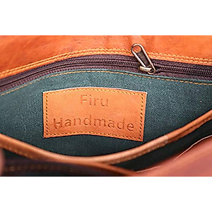 Firu-Handmade Women Leather Crossbody Bag for Women Satchel Ladies Purse Genuine Saddle Bag Leather Purses for Women Crossbody Bag Vintage Handmade Travel