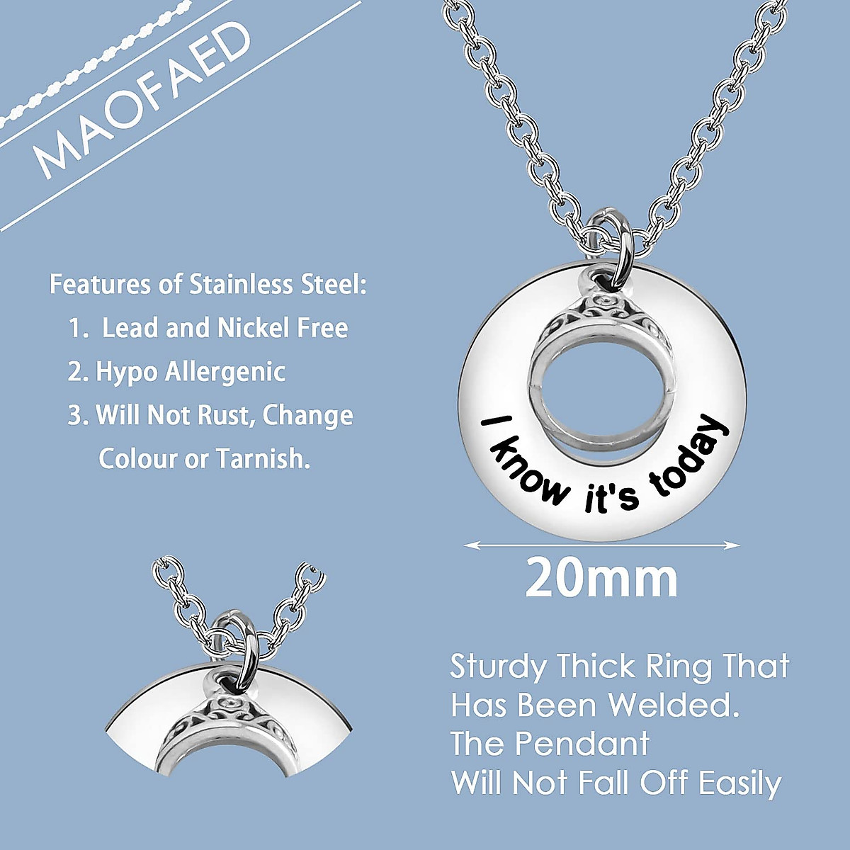 MAOFAED Musical Theatre Necklace I know Its Today Drama Performer Gift Musical Lover Gift Drama Teacher Gift (i know it today)