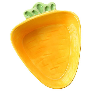 BESTonZON Ceramic Fruit Bowl Carrot Shaped Dessert Bowl Easter Salad Serving Bowl Decorative Bowl Snack Candy Bowl Key Tray Ring Dish Party Treat Container Supply