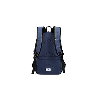 Varietyathletics 19" Laptop Backpack and Organizer Case Set USB Headset Port Anti-Theft Waterproof Travel Work School College (Navy)