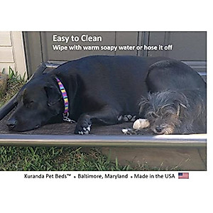 Kuranda Elevated Indoor Bed - Walnut PVC - X-Large - 44" x 27" - Cordura - Burgundy