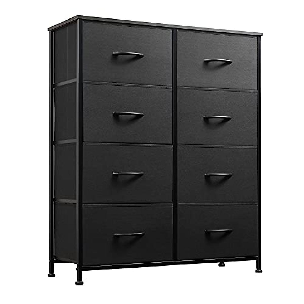 WLIVE 5-Drawer Dresser and 8-Drawer Dresser Set, Fabric Storage Tower for Bedroom, Hallway, Nursery, Closets, Tall Chest Organizer Unit with Textured Print Fabric Bins, Steel Frame, Wood Top, Easy Pul