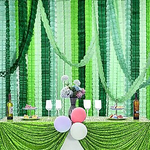 BEISHIDA 12PCS Four Leaf Clover Paper Garland 120ft Green Theme Party Streamer Tissue Flower Hanging Garland for Wedding Baby Shower Christmas Birthday St.Patrick's Party Decor