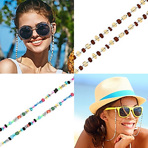 10 Pieces Eyeglass Chains Elegant Eyewear Retainer Beaded Eyeglass Strap Holder with Anti-Skid Ear Hooks and Silicone Eyeglasses Retainers (Classic Style)