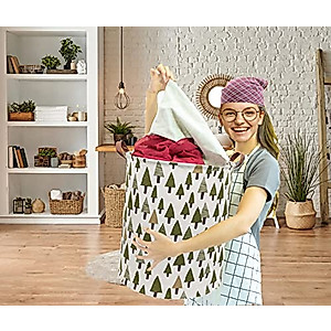 Sanjiaofen Large Storage Bins,Canvas Fabric Laundry Basket Collapsible Storage Baskets for Home,Office,Toy Organizer,Home Decor (Tree)