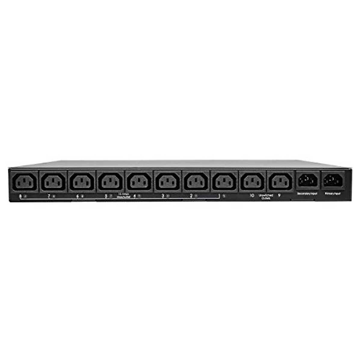 Tripp Lite Switched PDU with ATS, 2/2.4KW Single Phase, 200/240V, 10 Outlet (C13), 2 C14 Input, 3.6M Cords 1U Rack-Mount Power, TAA (PDUMH15HVATNET)