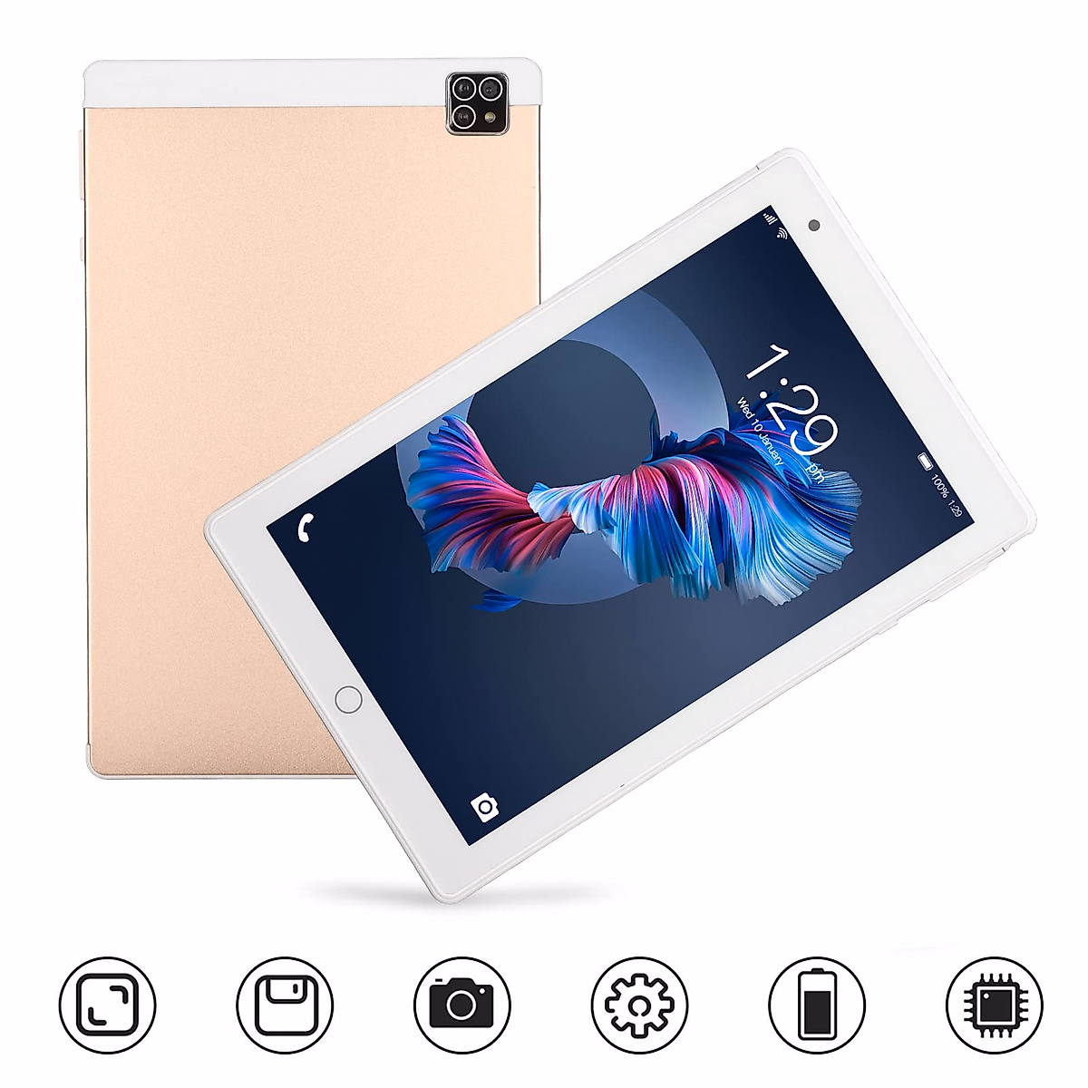 8 Inch Tablet, 10 Tablet, 4GB RAM 64GB ROM, 128GB Expandable, Dual Camera, Dual SIM Stand By, Touch Screen