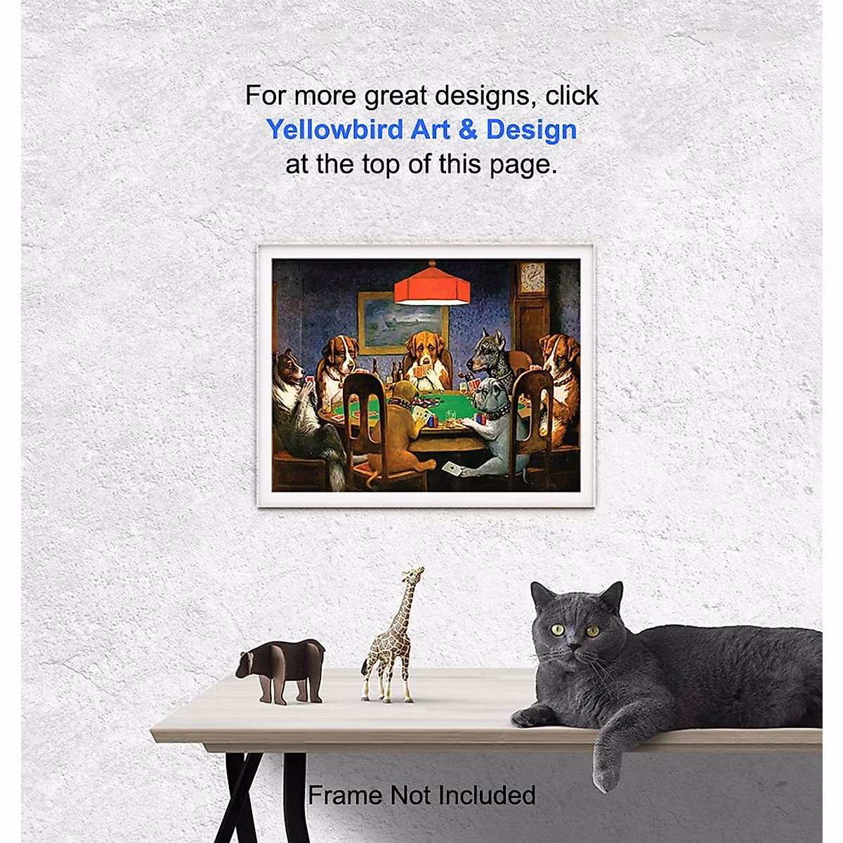 Dogs Playing Cards - Unframed Wall Art Print - Great Home Decor for Game Room or Man Cave - Awesome Gift For Animal Lovers - Ready to Frame (8X10) Photo