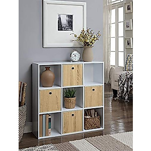 Organize It All Non-Woven Storage Cube Bin | Dimensions: 10" x 10" x 10" | Collapsible | Home Storage | Faux Wood Design | Tan