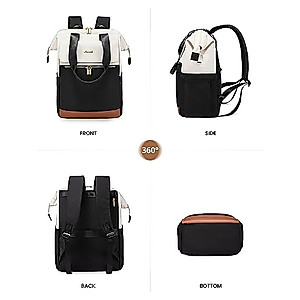 LOVEVOOK Laptop Backpack for Women Men, 15.6 Inch Work Backpacks Purse with USB Port, Waterproof Nurse Teacher Bag, Wide Open Business Travel Computer Backpack, Convertible College Tote Daypack