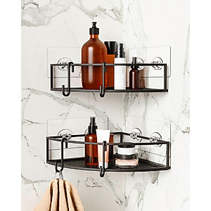 duskeep 20 Pack Shower Caddy Adhesive Replacement, Waterproof Shower Adhesive Strips, Strong Adhesive Wall Hooks for Shower Shelves, No Drilling, for Bathroom Storage Organizer & Kitchen Racks