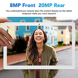Tablet 10.1 Inch, Tablet for Android 12 4G Call 5G WiFi, 12GB RAM 256GB ROM 1920x1200 IPS 8MP 20MP Cameras, 2.0GHz Ten core CPU, 8MP+20MP Dual Camera (US Plug)