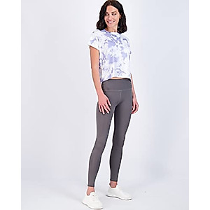 Real Essentials 5 Pack: Womens Crop Top High Waist Quick Dry Fit Active Wear Yoga Workout Athletic Running Gym Exercise Ladies Short Sleeve Crew Neck Moisture Wicking Tees T-Shirt Summer - Set 6, L