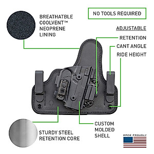 Alien Gear ShapeShift 4.0 IWB Gun Holster for Concealed Carry - Cant & Ride Height Adjustments for Optimal Comfort & Versatility - Right-Hand - Custom Fit for Glock 23