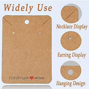 MAIBAOTA Earring Cards, 100 Pcs Earring Display Holder Cards for Selling with Packaging Bags, Jewelry Cards for Earring, Necklace(Brown)