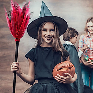 URATOT 2 Pieces Halloween Witch Broom Plastic Witch Broom Props Witch Broom Party Decoration for Halloween Costume Decoration
