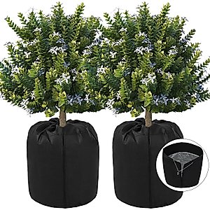 Ecmln 2PCS Plant Winter Protection Pot, Winter Plant Frost Protection Cover,16.9 * 19.2in Flower Pot Protection Bag for Winter Outdoor Fruit Trees Potted Plants Shrubs (2PCS)