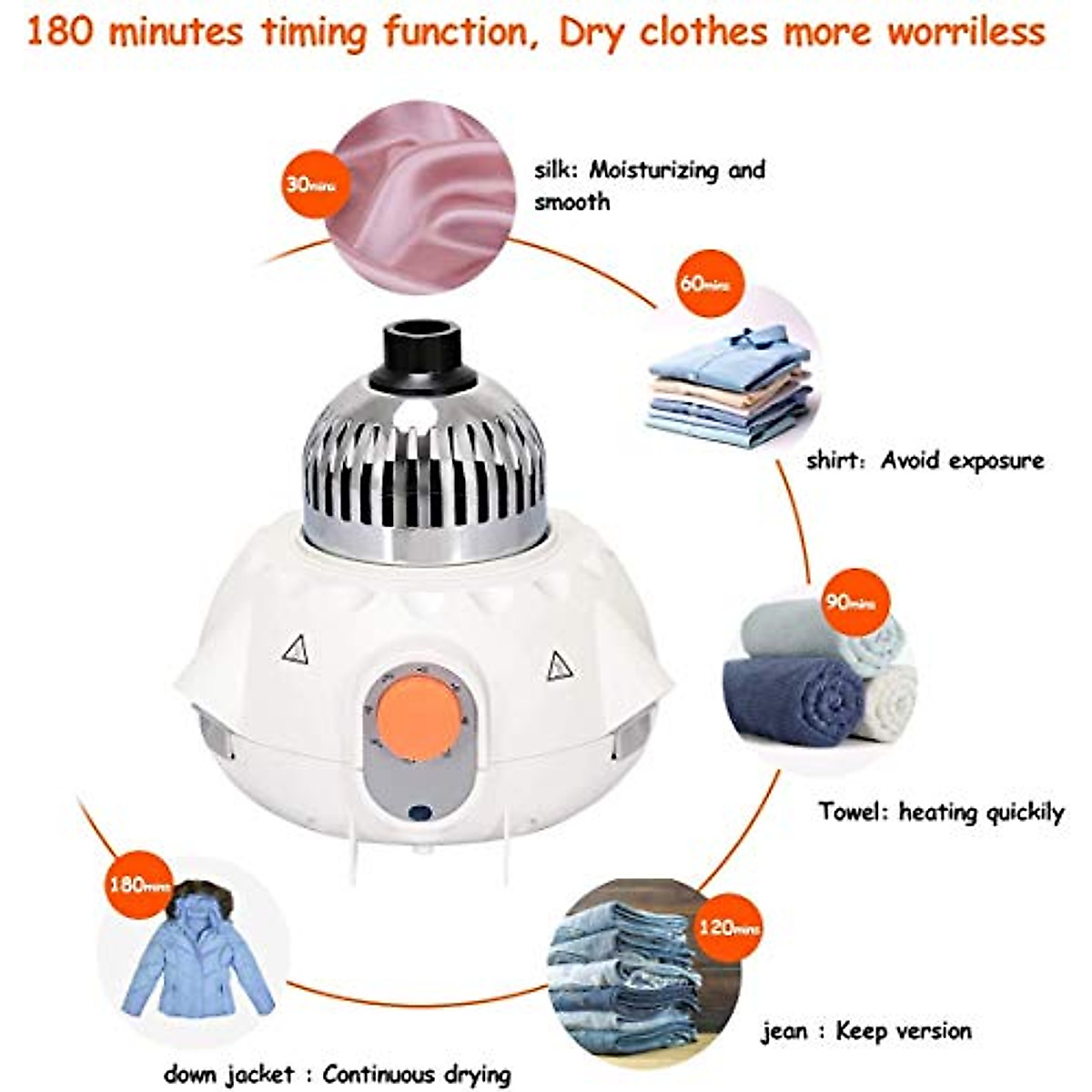 COSTWAY Portable Clothes Dryer, Ventless Laundry Dryer, Hot Drying Machine with Heater for Home & Dorms