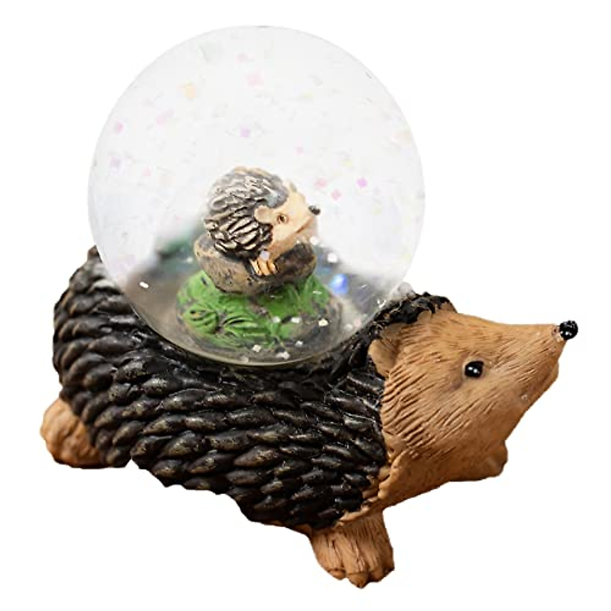 Elanze Designs Mommy and Baby Hedgehog Figurine 45MM Glitter Snow Globe Decoration