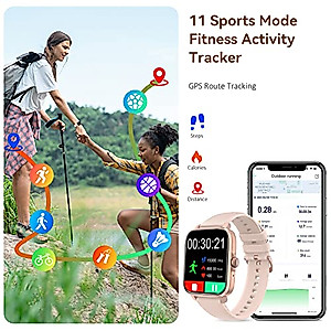 Smart Watches for Women (Answer/Make Call), 1.9" Big Screen Fitness Tracker 5ATM Waterproof Smartwatch with Blood Pressure Heart Rate Monitor Wireless Charger Smart Watch for Android iOS Phones IPhone