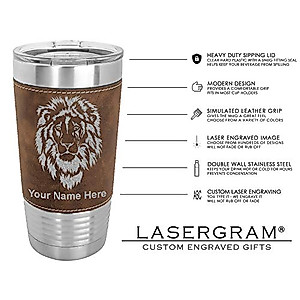 LaserGram 20oz Vacuum Insulated Tumbler Mug, Sailboat, Personalized Engraving Included (Faux Leather, Rustic)