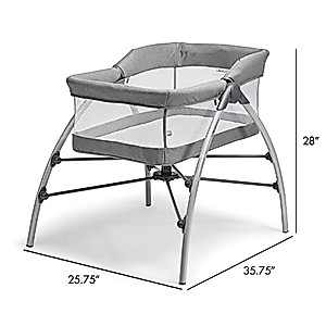 The First Years First Dreams Folding Baby Bassinet - Portable Crib for Travel - Bassinet Bedside Sleeper for Baby - White