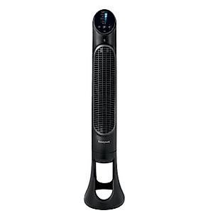 Honeywell QuietSet Oscillating Electric Tower Stand Fan 40”, Powerful and Quiet 5-Speeds with Remote Control, Black - HYF260BV2 (Renewed)