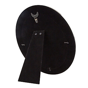 Happy Homewares Traditional and Ornate Oval Metal Silver Plated 8" x 10" Single Picture Frame Lacquer Coated with Black Velvet Back