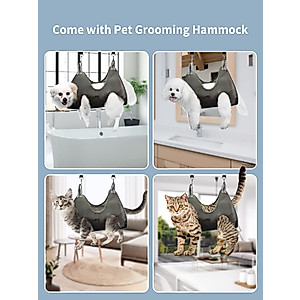 WHDPETS Dog Paw Trimmers, Cordless Dog Hair Clippers with Grooming Hammock, Low Noise Pet Grooming Kit for Trimming Hair Around Paws, Eyes, Ears, Face, Rump