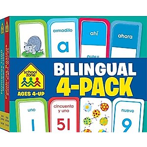 School Zone Bilingual Spanish/English Flash Card Set: Tarjetas de Índice Bilingües Español/Inglés, Alphabet, Sight Words,: Numbers 1-100, Colors & ... Immersion (Spanish) (Spanish Edition)