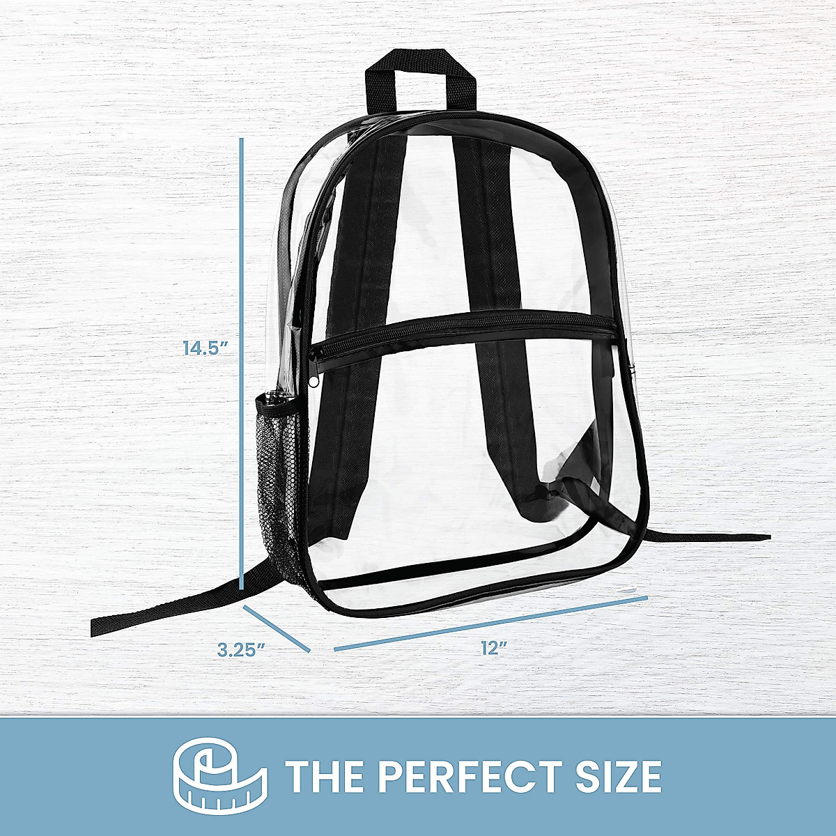 Bags for Less [Set Of 2] Clear Backpack - Security Approved - Straps & Front Accessory Pocket