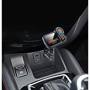 TSNAM Wireless Car Bluetooth Adapter,Radio FM Transmitters HandsFree Call Receiver and MP3 Music/APP Audio Play,QC3.0 and Smart 2.4A Dual USB Charger,1.8" Color Display,Aux Port,TF Card