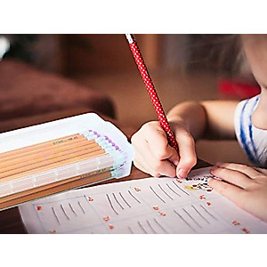 1InTheOffice Pencil Box, Stackable Translucent Clear 8.25 x 1.5 x 4 Inches, (4 Pack)