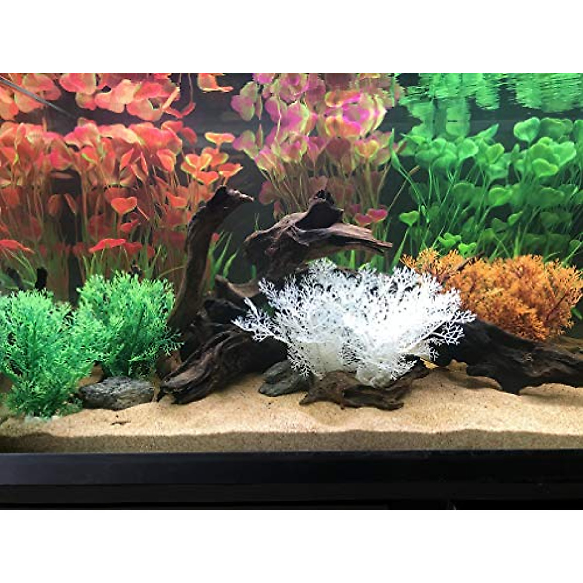 2 Pcs Artificial Green Water Plants, Fish Tank Aquarium Decorations, Made of Soft Plastic