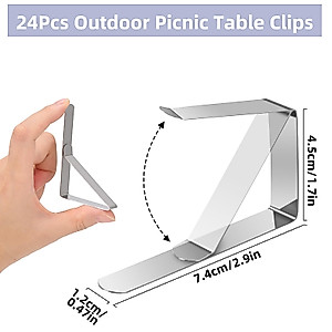 24Pcs Outdoor Picnic Table Clips - High Quality Stainless Steel Tablecloth Clips for Outdoor Tables Picnic Camping,Table Tablecloth Fixing Clips