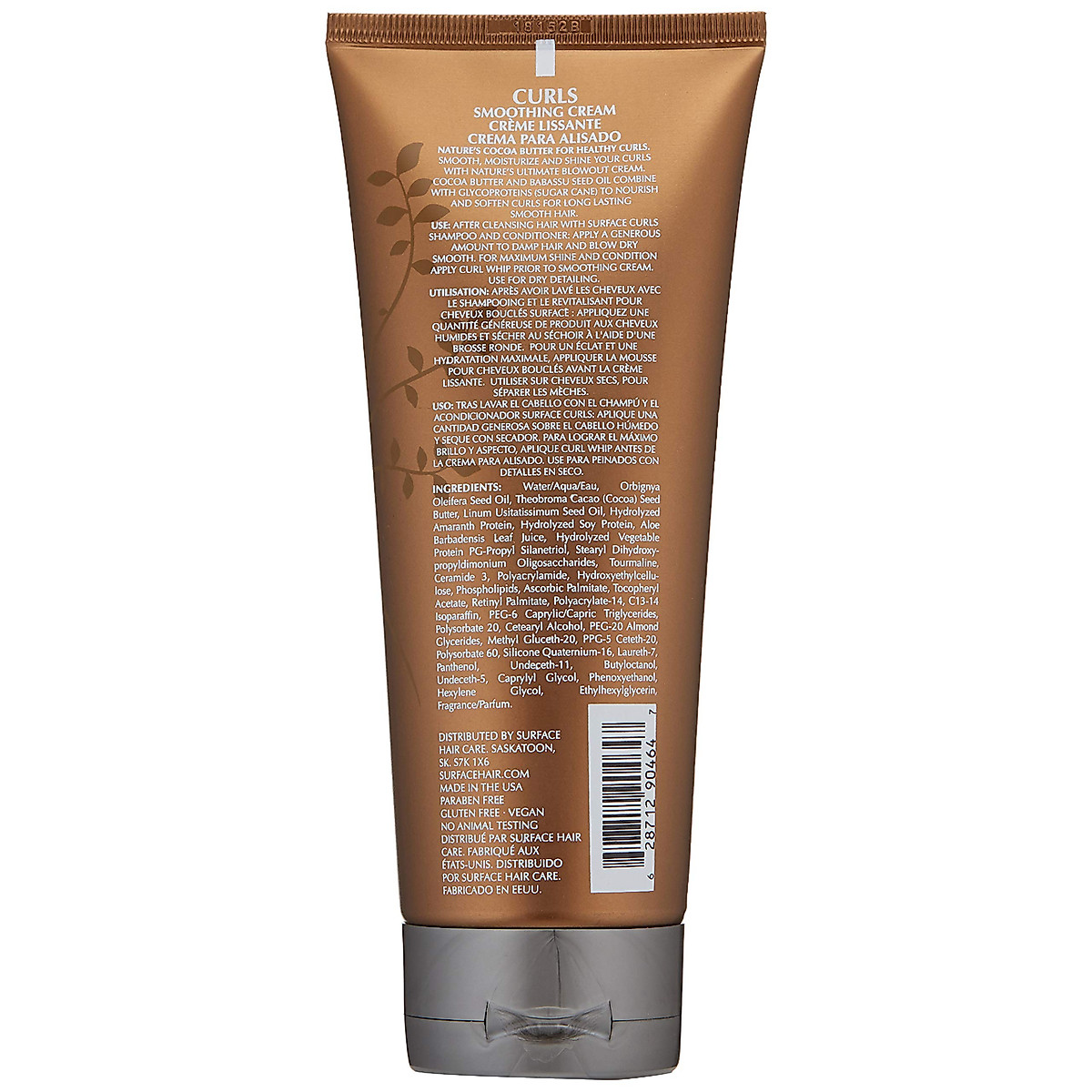 Surface Curls Smoothing Cream - Natural Cruelty-Free Moisture, Shine and Softness, 7 oz.