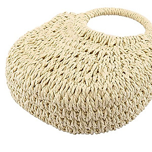 CHIC DIARY Women Straw Bag Crossbody Summer Beach Bag Top Handle Handbag Handwoven Rattan Clutch Purse Straw Tote Bag(Beige)