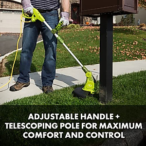 Sun Joe TRJ13STE Electric Grass Trimmer + Edger, 13-inch, 4-Amp, Telescoping Pole
