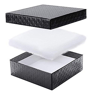 MESHA Cardboard Jewelry Boxes, 3.5x3.5x1 Cotton Filled Jewelry Gift Box with Lid, Jewelry Boxes for Small Business, Packing, Shipping, Necklace, Earring, Bracelet, Black, Pack of 52 Jewelry Boxes