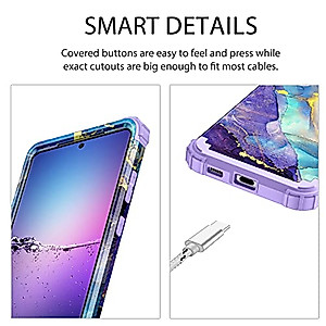 Rancase for Galaxy S21 Ultra 5G Case,Three Layer Heavy Duty Shockproof Protection Hard Plastic Bumper +Soft Silicone Rubber Protective Case for Samsung Galaxy S21 Ultra 5G 6.8 inch,Purple