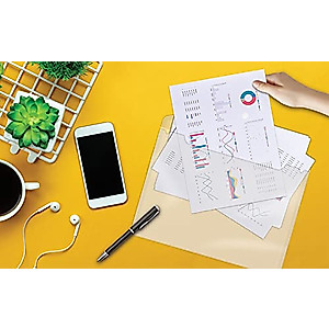 Clear Reusable Plastic Envelopes with Snap Closure, Plastic Document Holders, 13" x 9" XL Size for Letter Paper, 30 Pack, by Better Office Products, Poly File Envelopes, Clear, 30 Pack