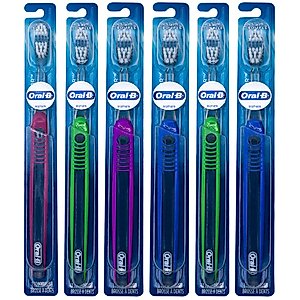 Oral-B Indicator Flat Trim Toothbrush, 30 Soft (Colors Vary) -Pack of 6