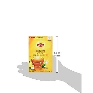 Lipton Tea K-Cups, Premium Black Tea, Hot or Iced, 12 Pods (Pack of 6)