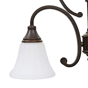 Hampton Bay Somerset 3-Light Bronze Chandelier with Bell Shaped Frosted Glass Shades