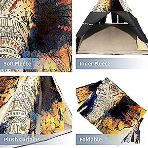 RATGDN Small Pet Hideout Drawing Elephant Colorful Color Hamster House Guinea Pig Playhouse for Dwarf Rabbits Hedgehogs Chinchillas